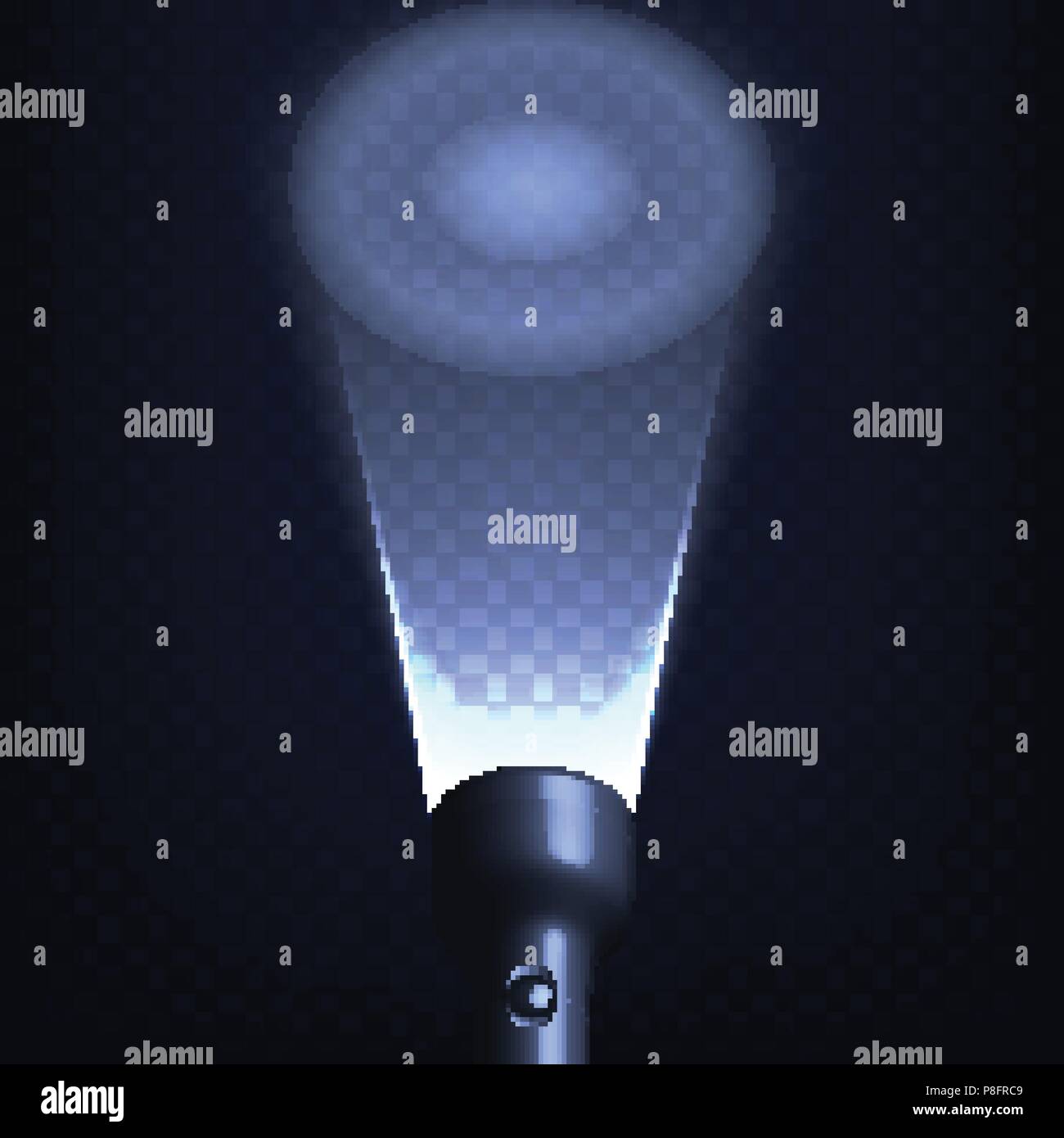Stock vector illustration flashlight spot isolated on a transparent ...