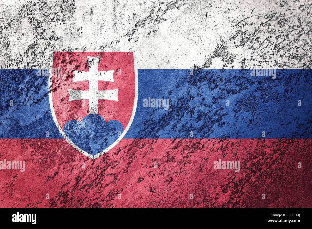 Grunge Slovak Republic flag. Slovak Republic flag with grunge texture ...