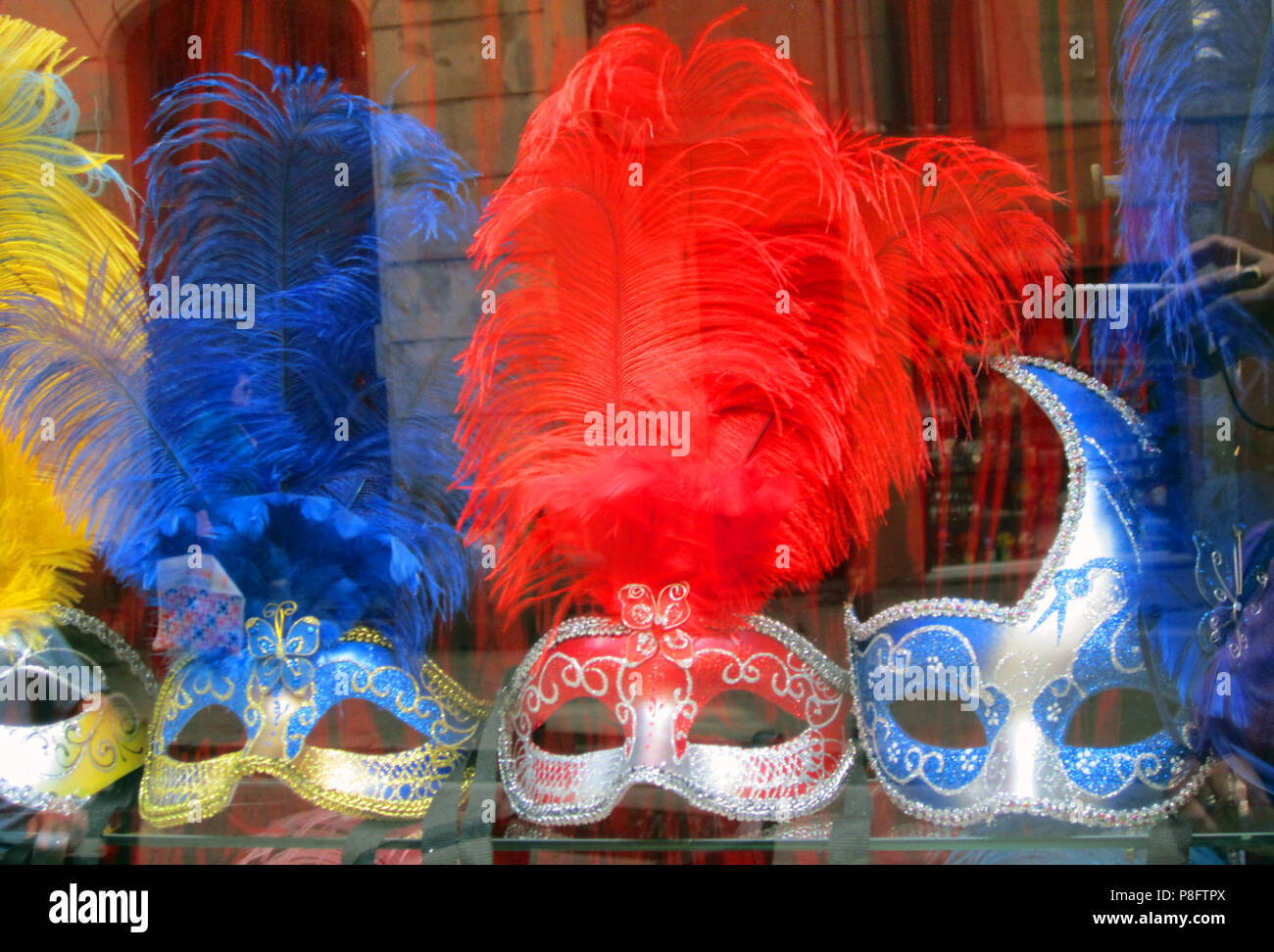Shop Window Display Fancy Dress Venetian Masks Stock Photo - Alamy