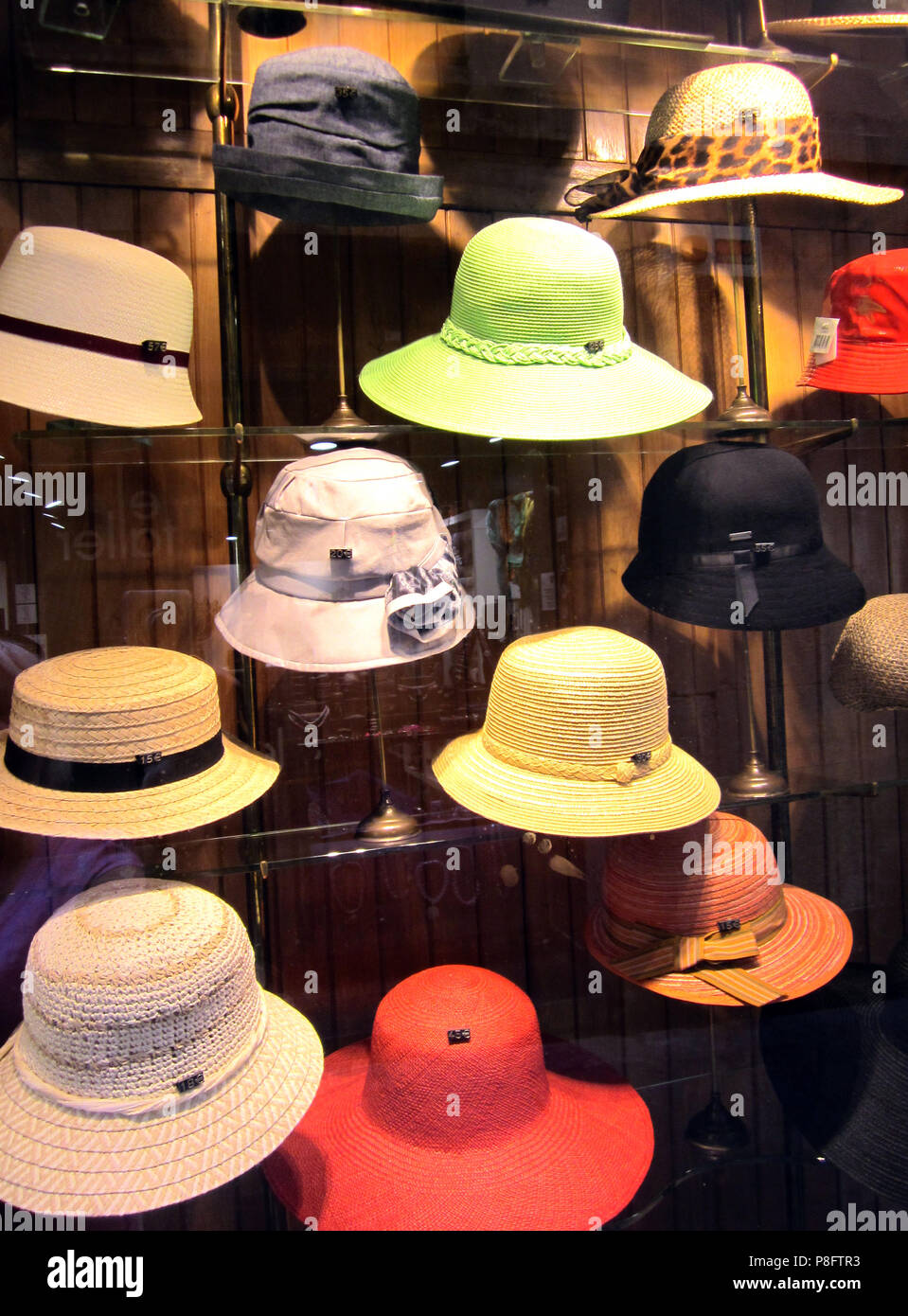 Hat Shop Window Display in Barcelona Spain Stock Photo - Alamy