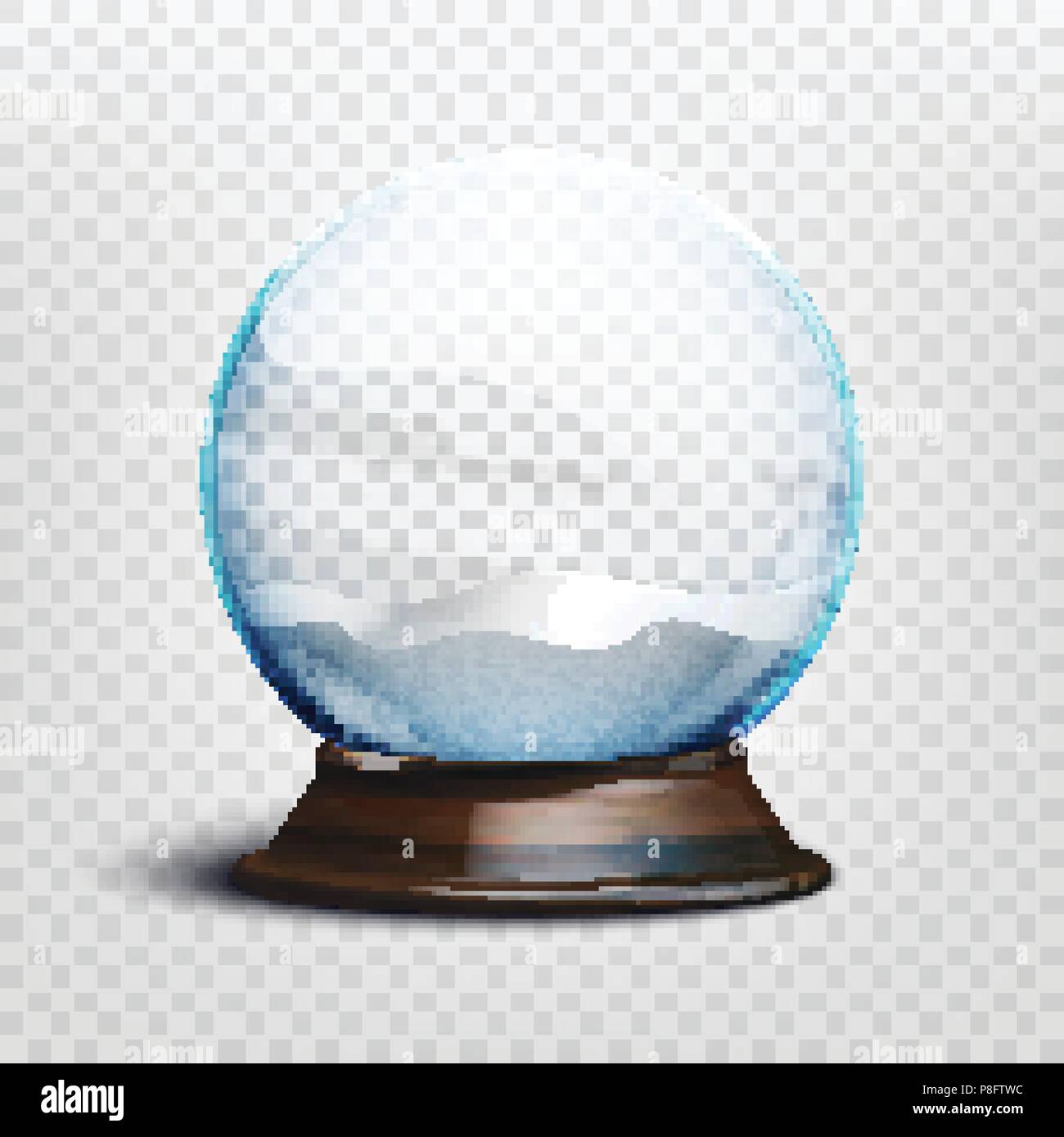 Empty Snow Globe Clipart Poster Realistic Christmas Glass Snow Globe