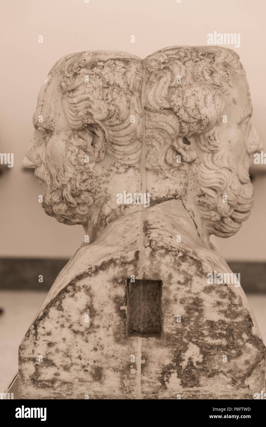 Back to back double statue of Greek philosophers, National ...