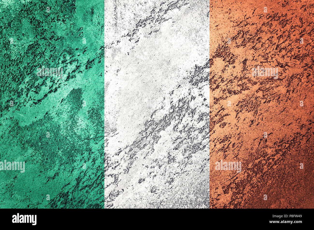 Grunge Ireland flag. Irish flag with grunge texture Stock Photo - Alamy