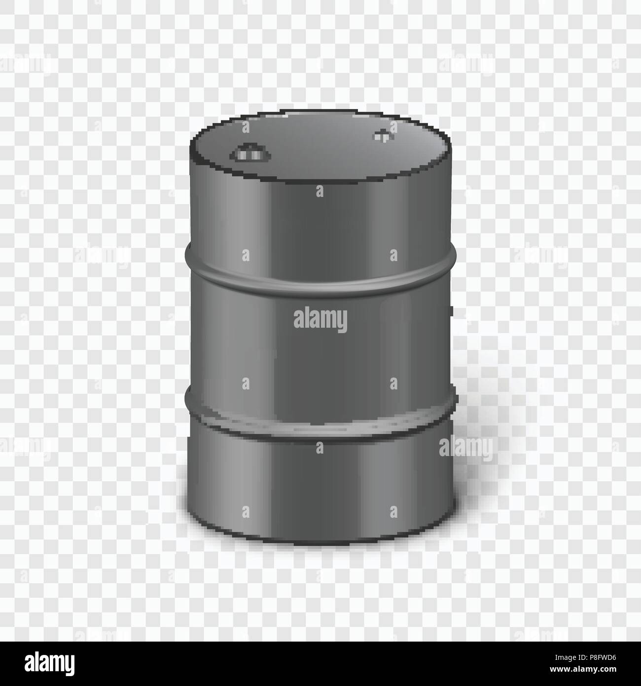 Stock vector illustration metal barrel isolated on a transparent ...