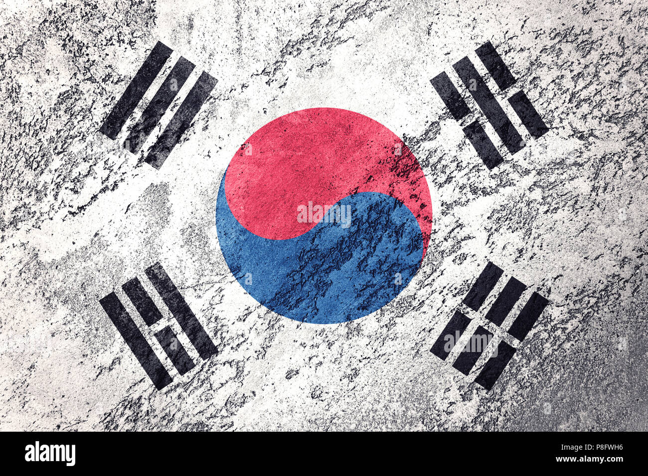 Grunge South Korea flag. South Korea flag with grunge texture Stock ...