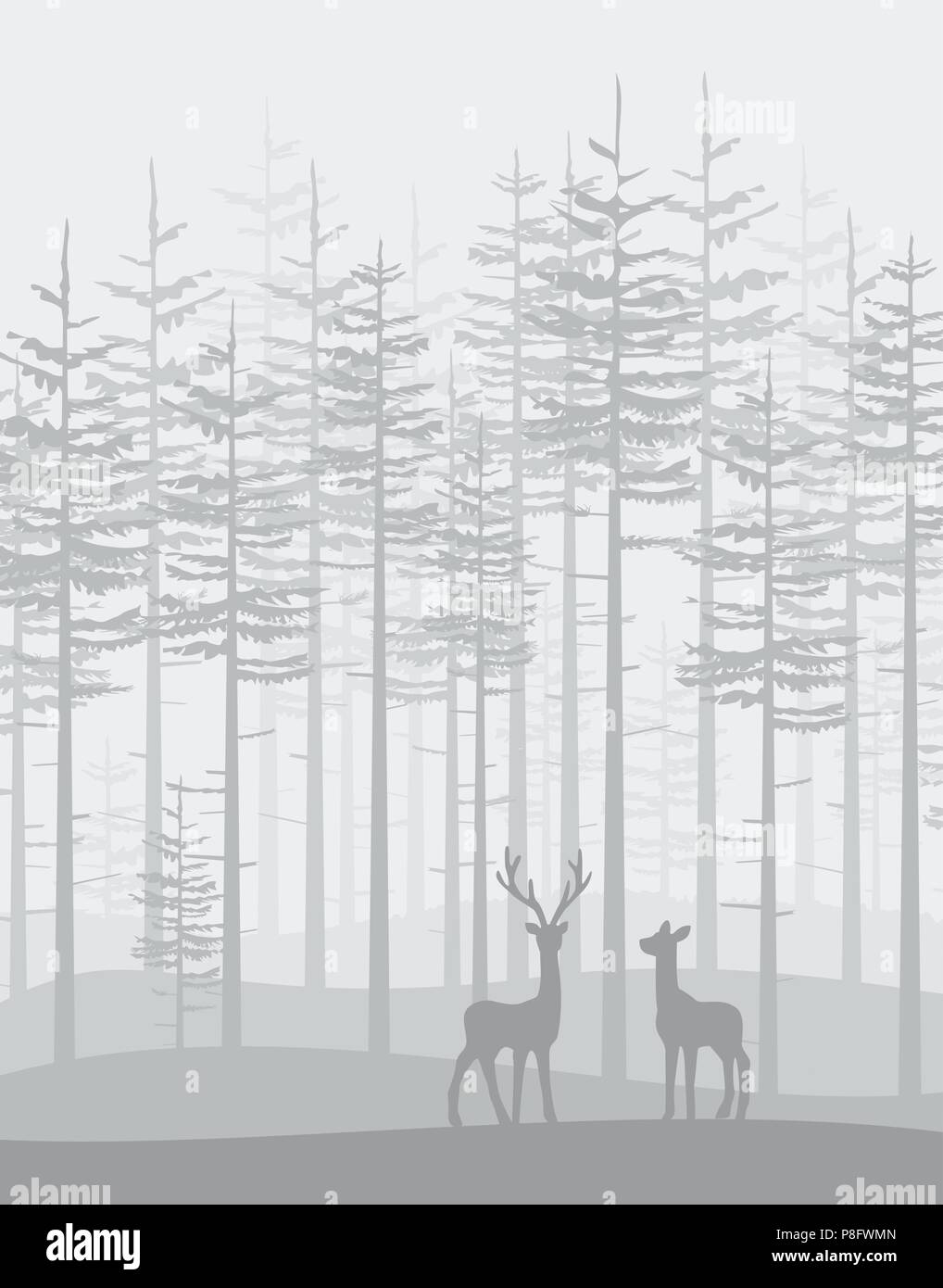Illustration forest hi-res stock photography and images - Alamy