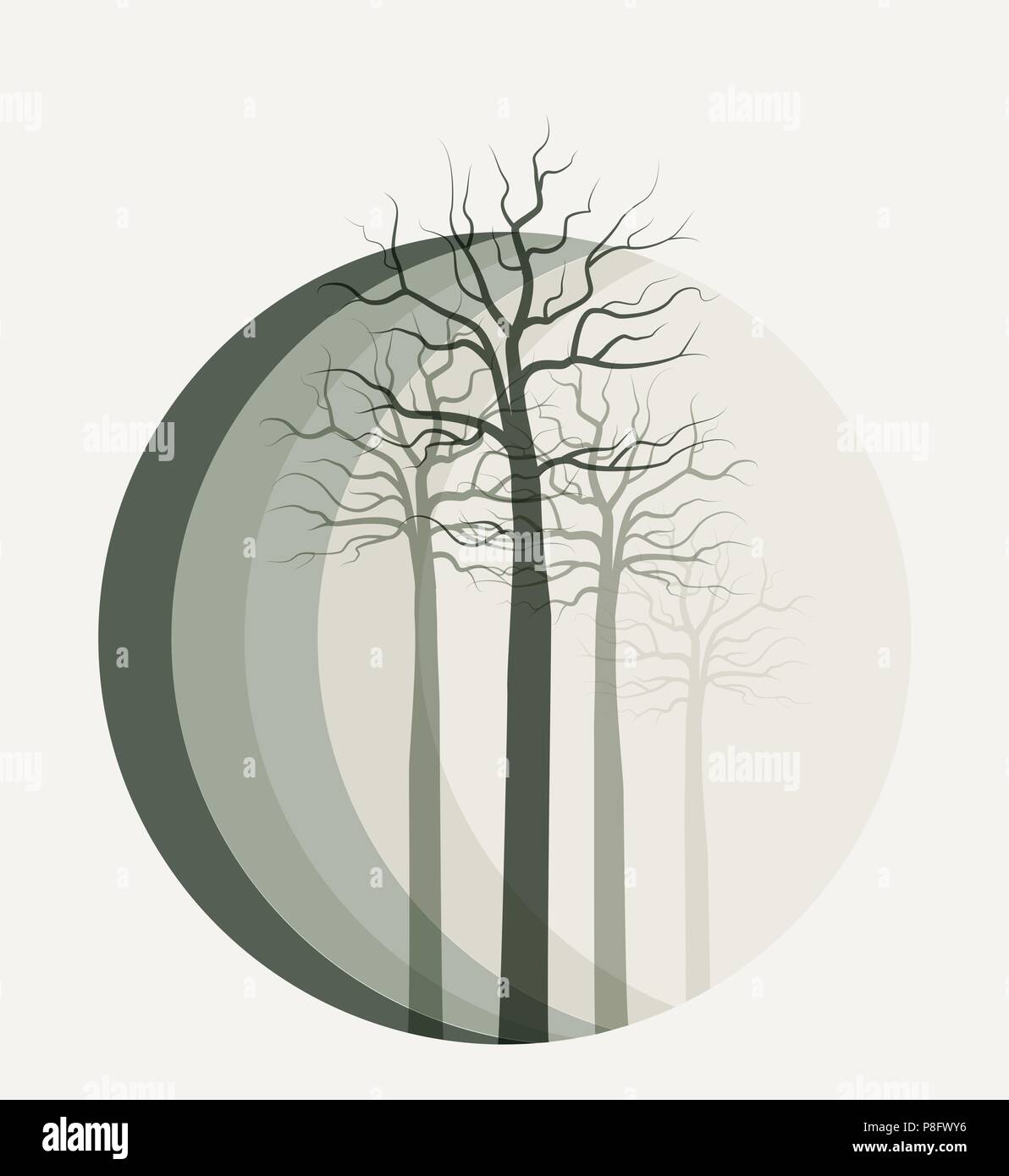 Vector illustration trees. Landscape background with forest Stock ...