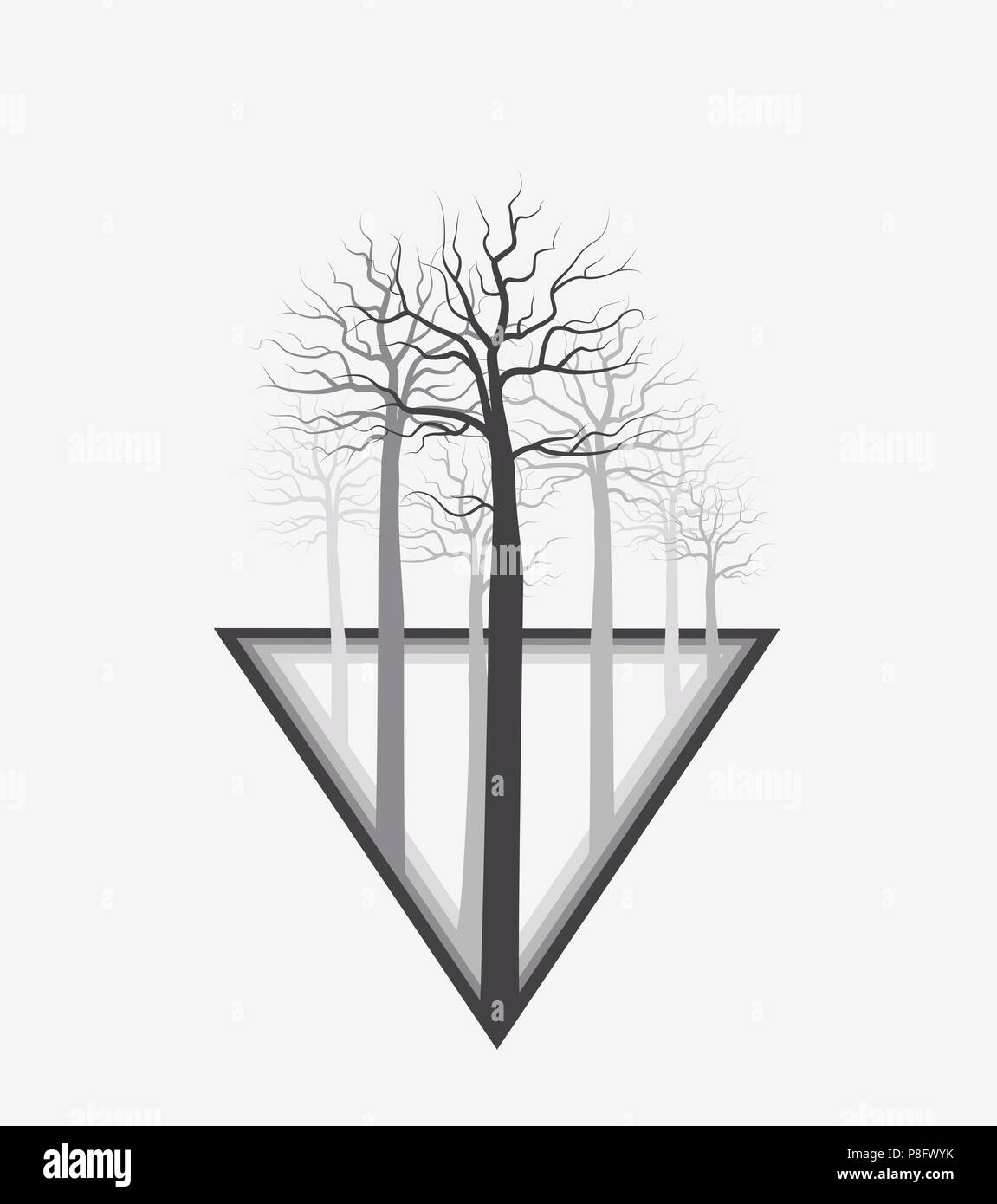 Vector illustration trees. Landscape background with forest Stock ...