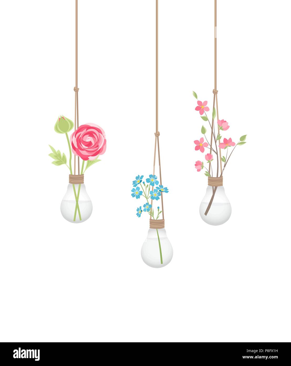 Vector illustration of a flower in a light bulb. Home Decor Stock ...