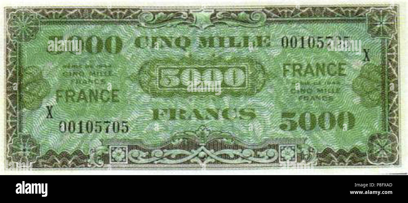 5000 francs-1 - recto Stock Photo - Alamy
