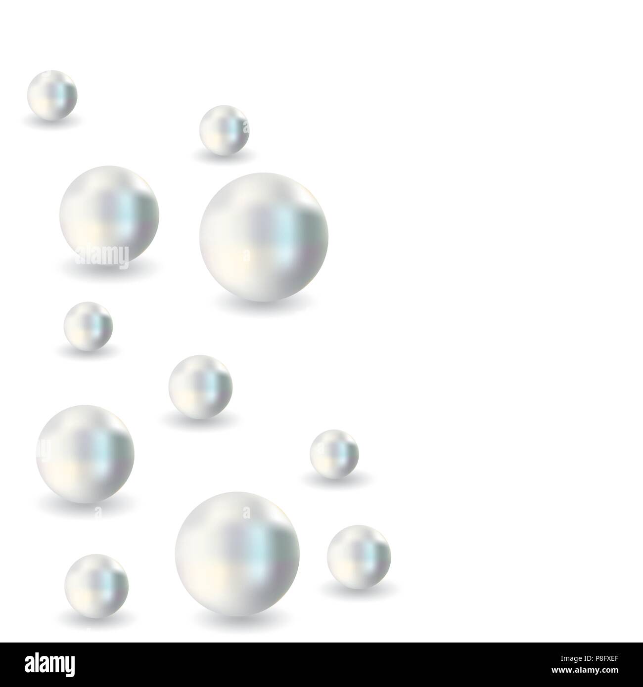Pearls vector illustration. Pearls isolated on white backgorund with ...