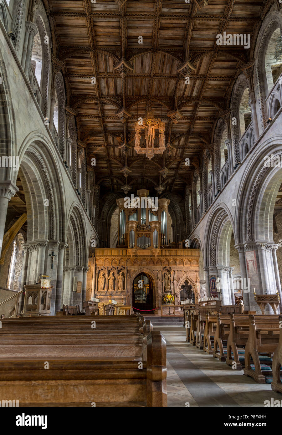 Nave and Interior of St. David's Cathedral Stock Photo - Alamy