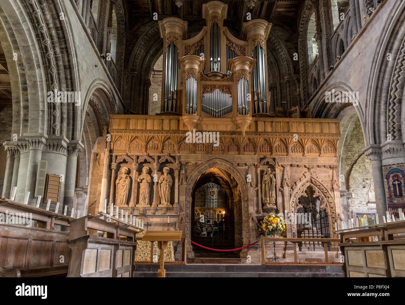 Nave and Interior of St. David's Cathedral Stock Photo - Alamy