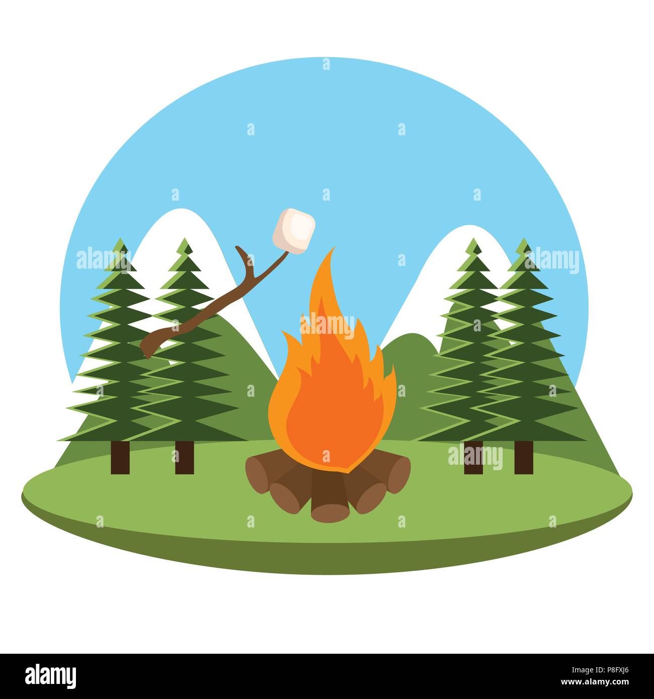 Campfire view Stock Vector Images - Alamy