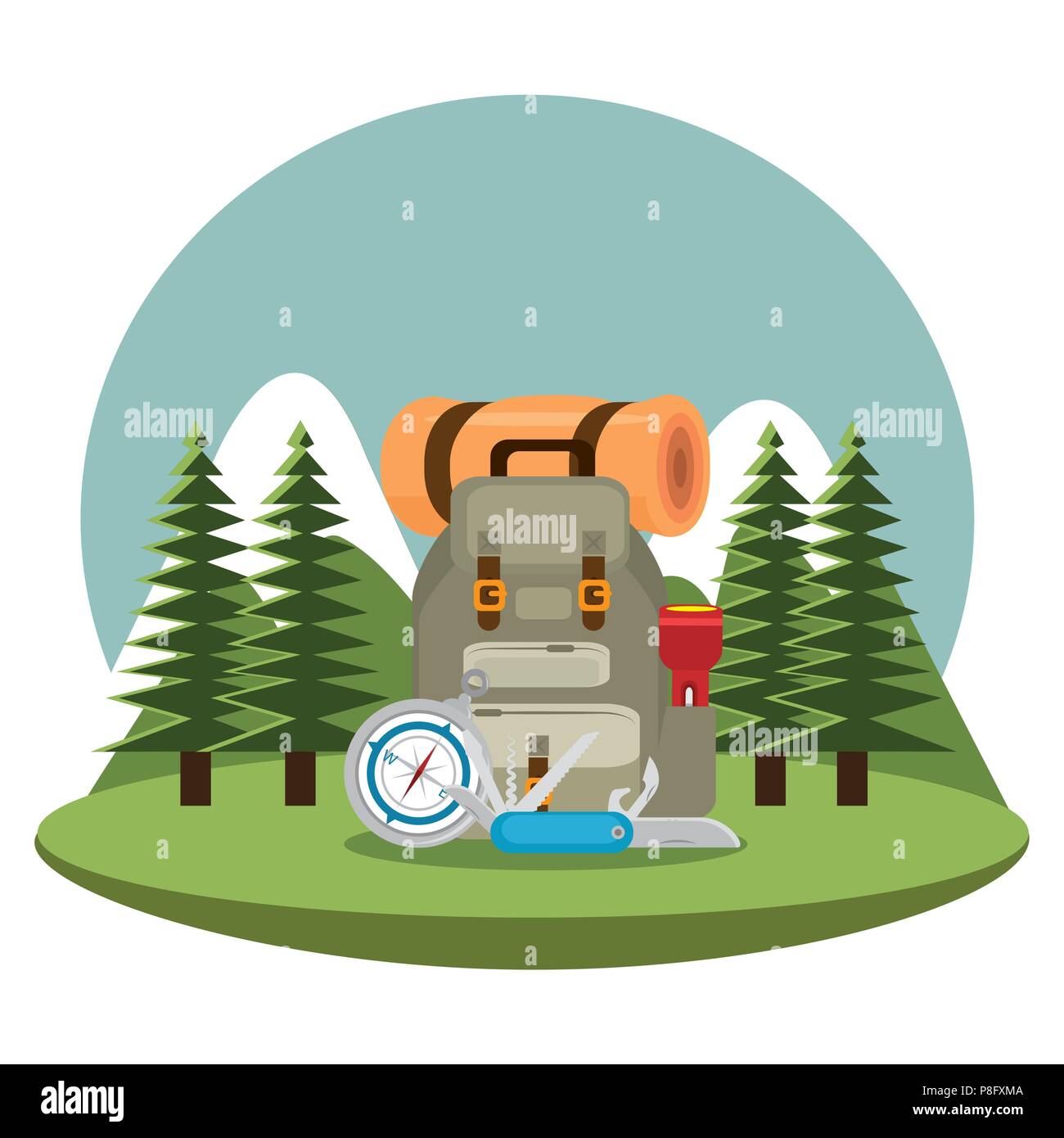 Camping forestal Stock Vector Images - Alamy