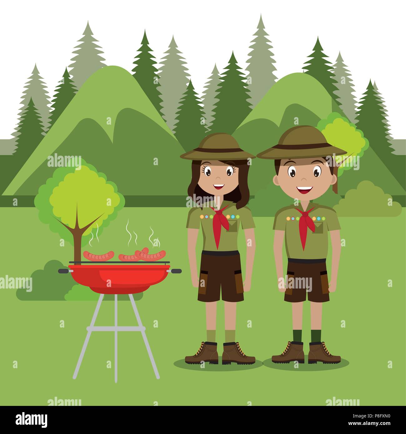 The scouts forest Stock Vector Images - Alamy