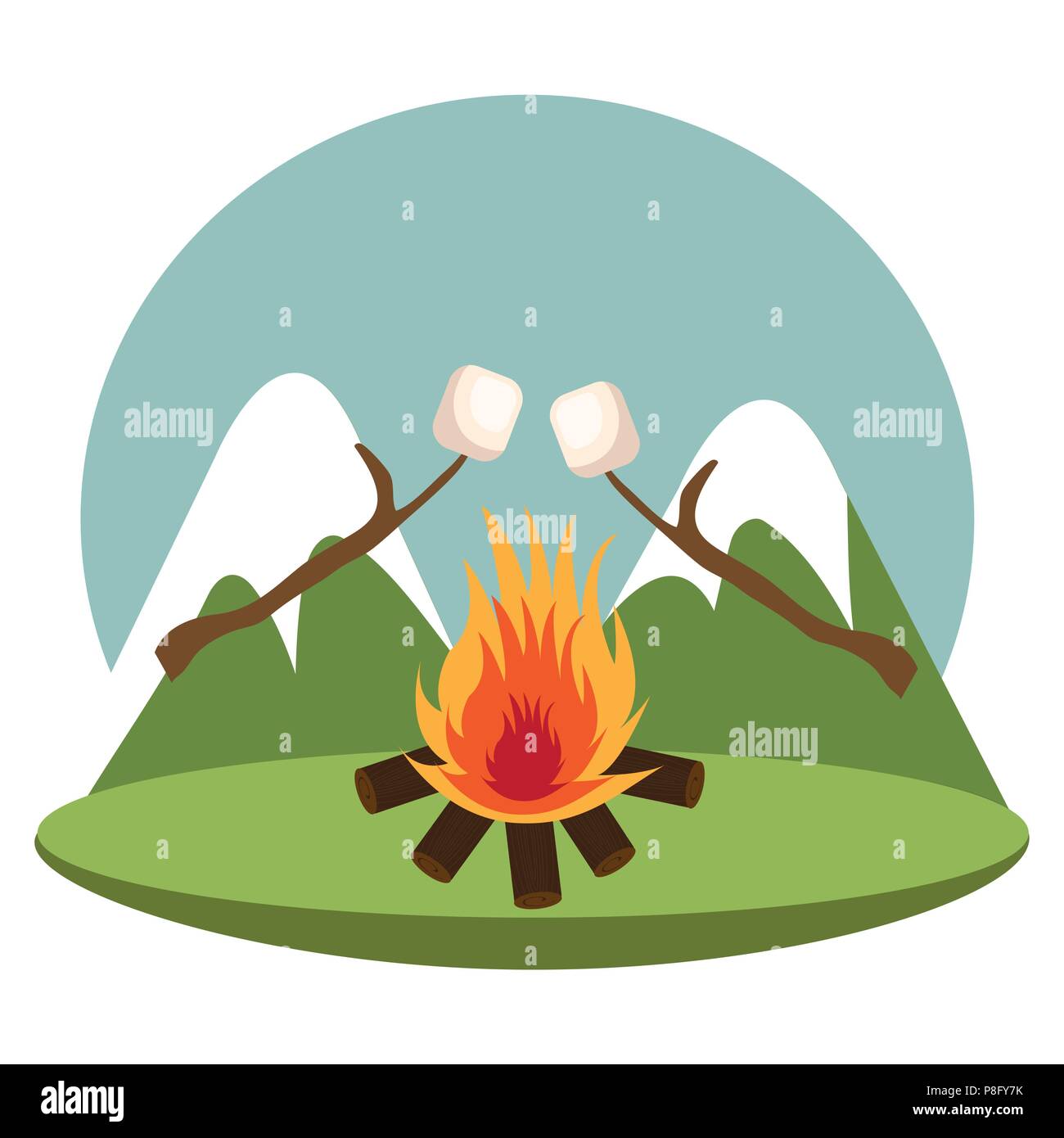 Camping garden fire Cut Out Stock Images & Pictures - Alamy