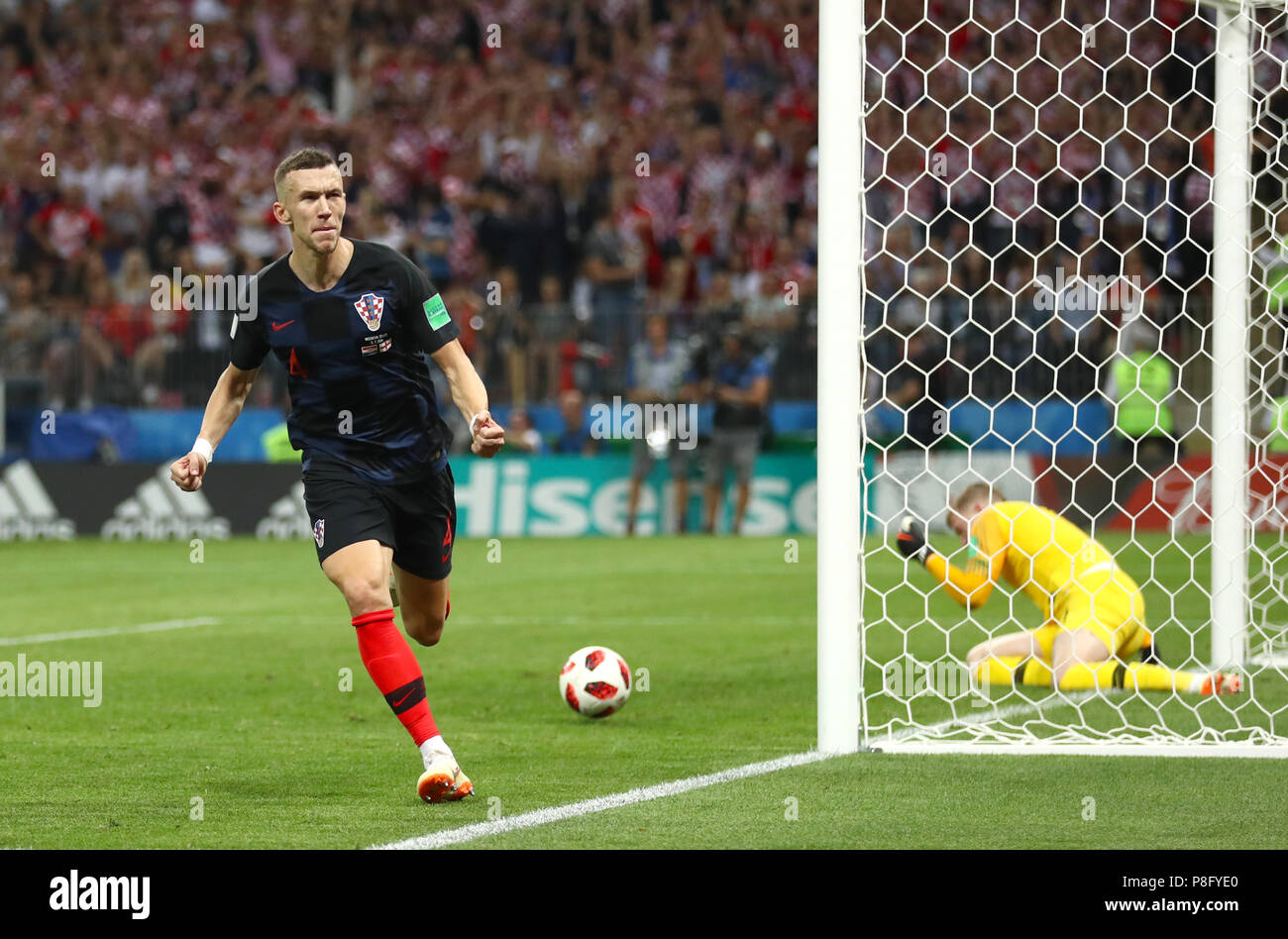 Croatia's Ivan Perisic celebrates scoring his side's first goal of the ...