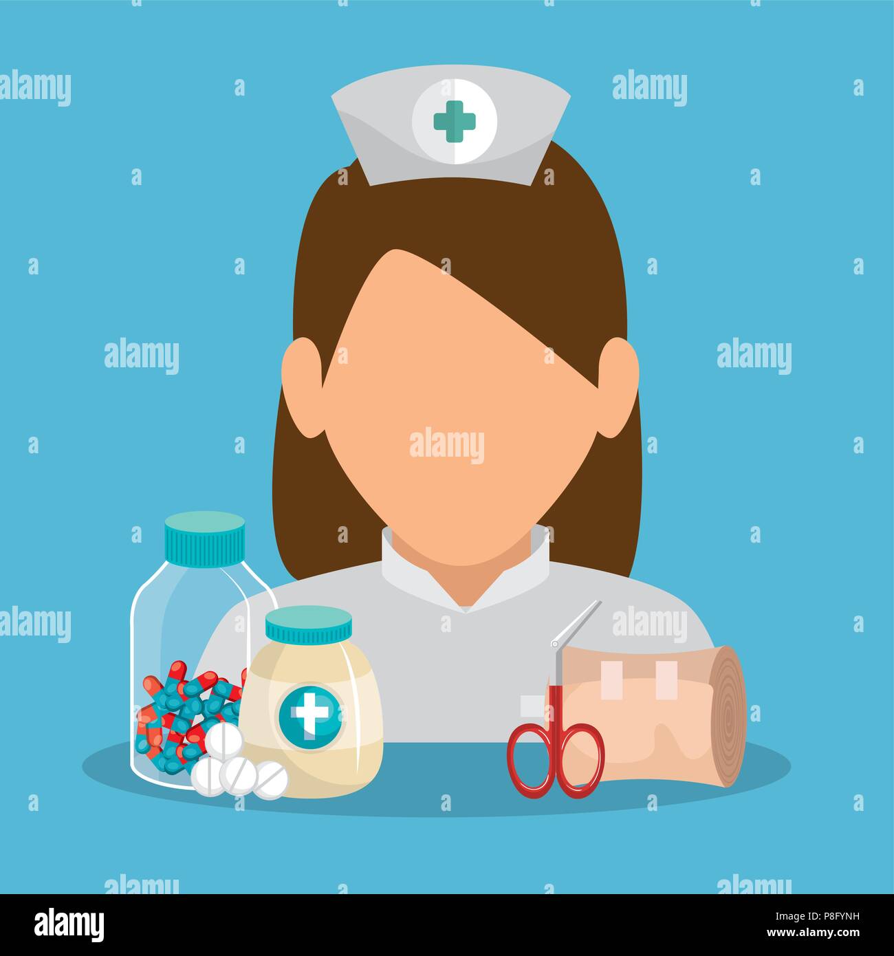 nurse with medical equipment Stock Vector Image & Art - Alamy
