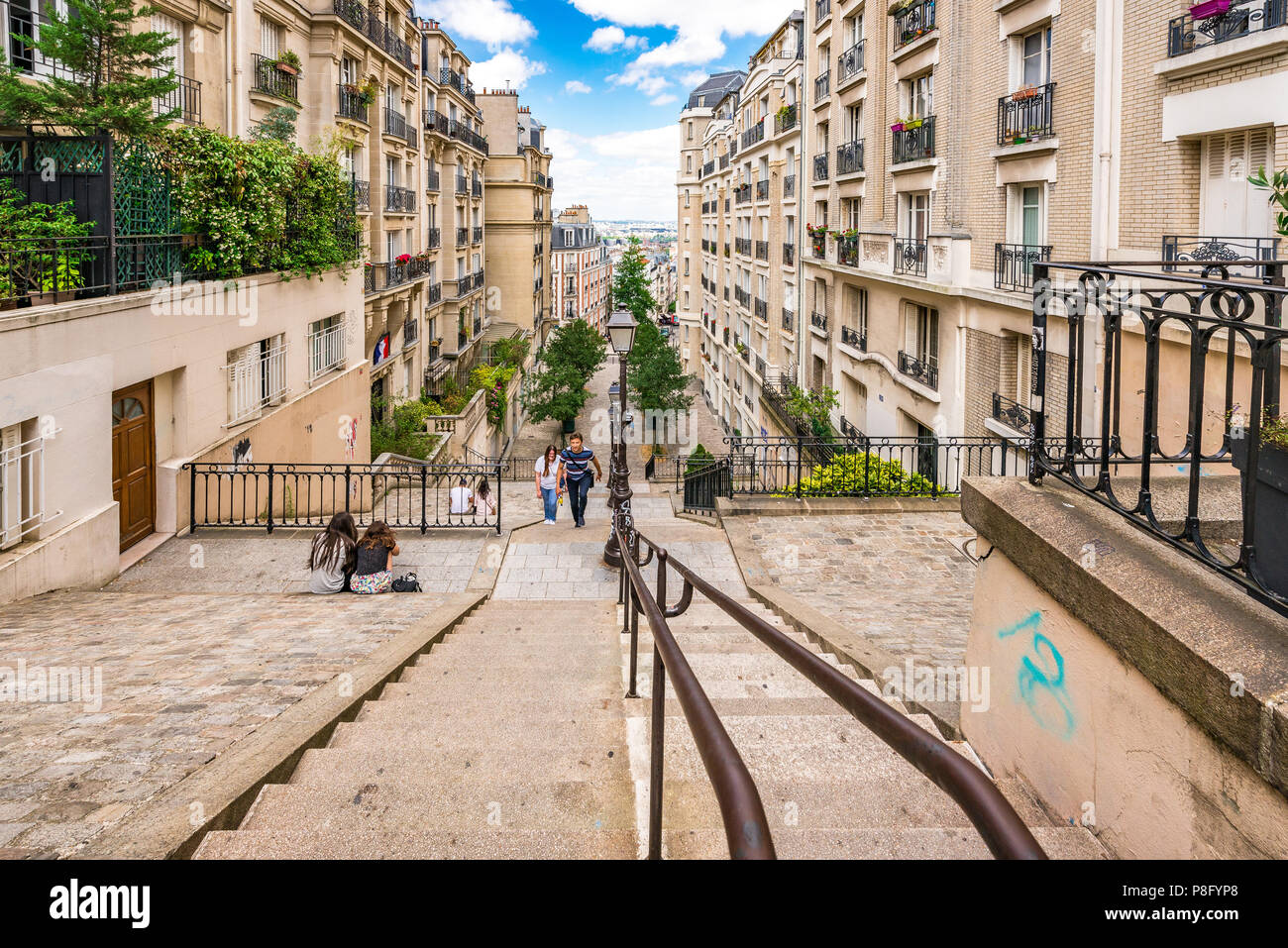 Famous Stairs Of Montmartre High Resolution Stock Photography and ...