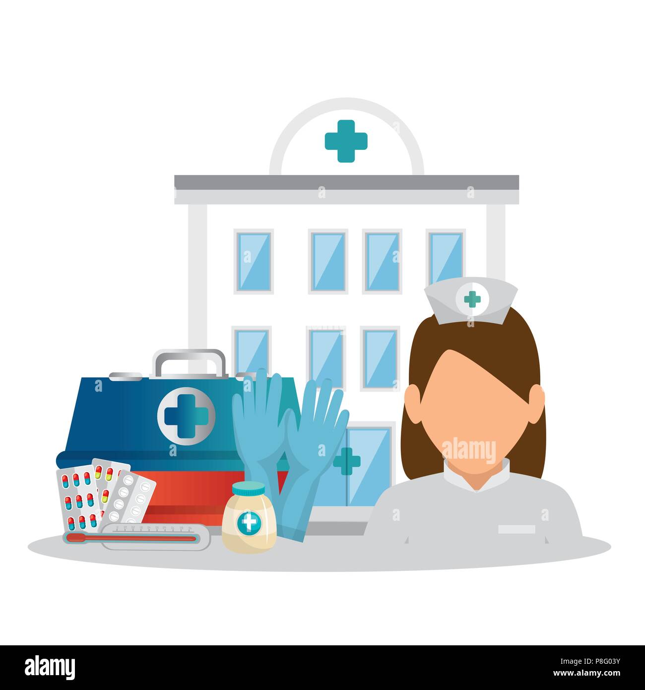nurse with medical equipment Stock Vector Image & Art - Alamy