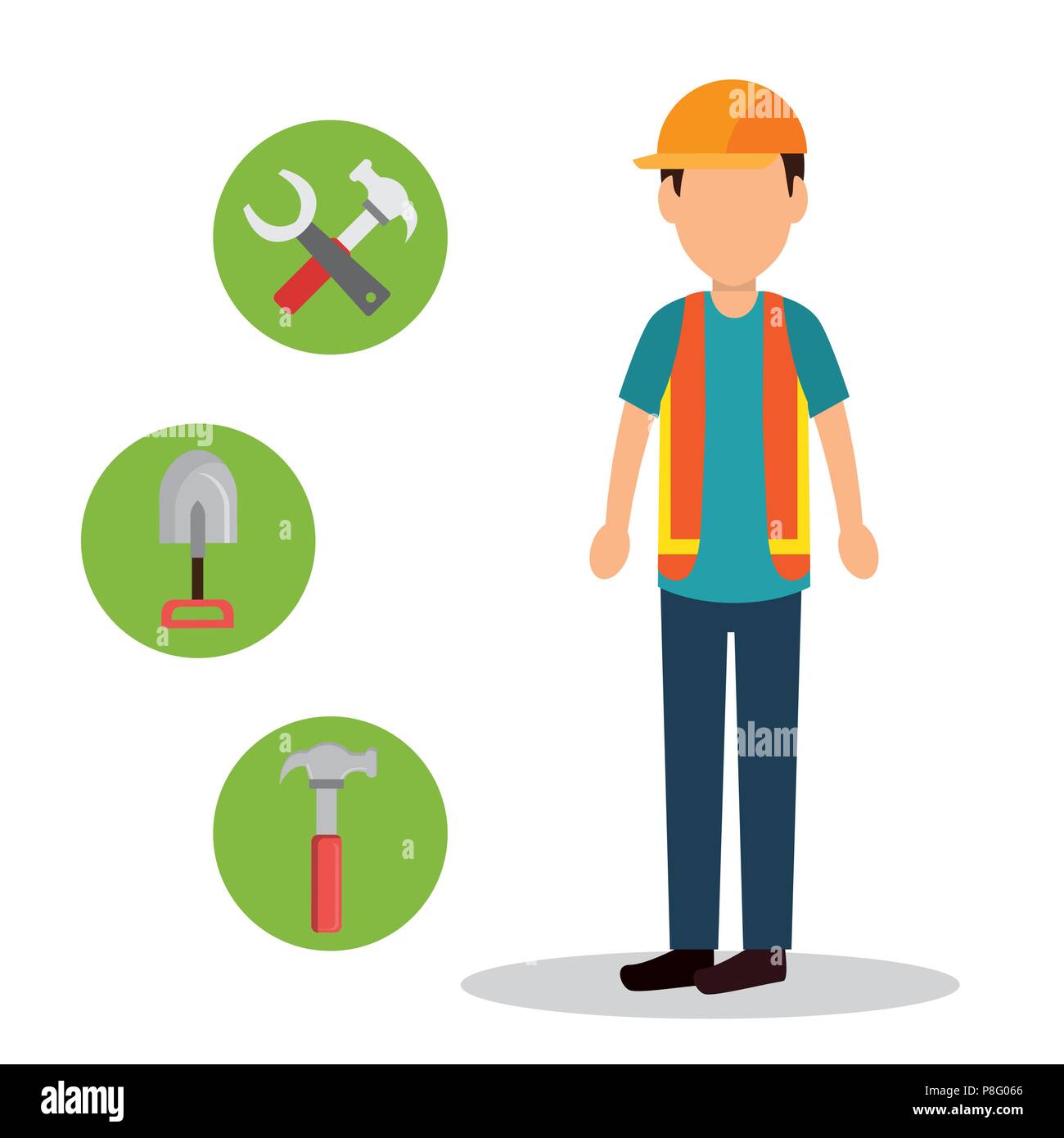 construction worker with under construction icons Stock Vector Image ...