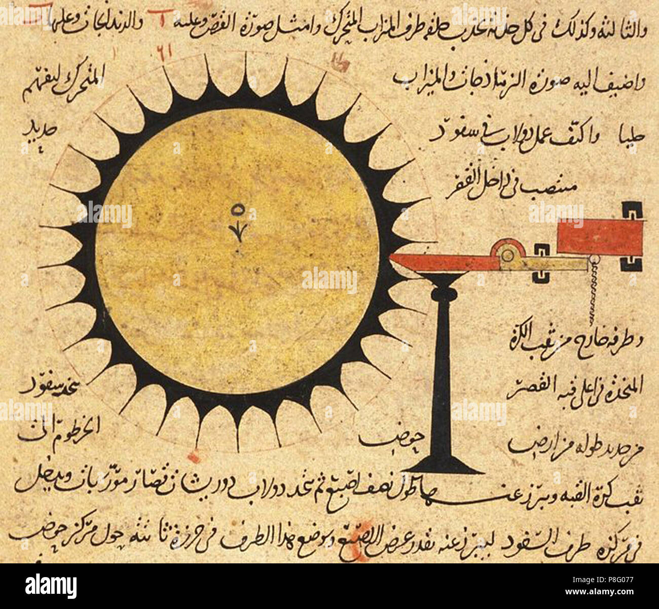 arabic machine drawings ancient on papyrus Stock Photo - Alamy