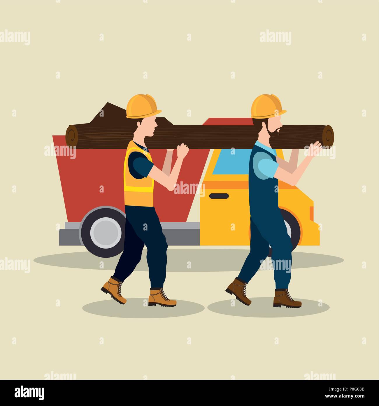 construction workers with under construction icons Stock Vector Image ...