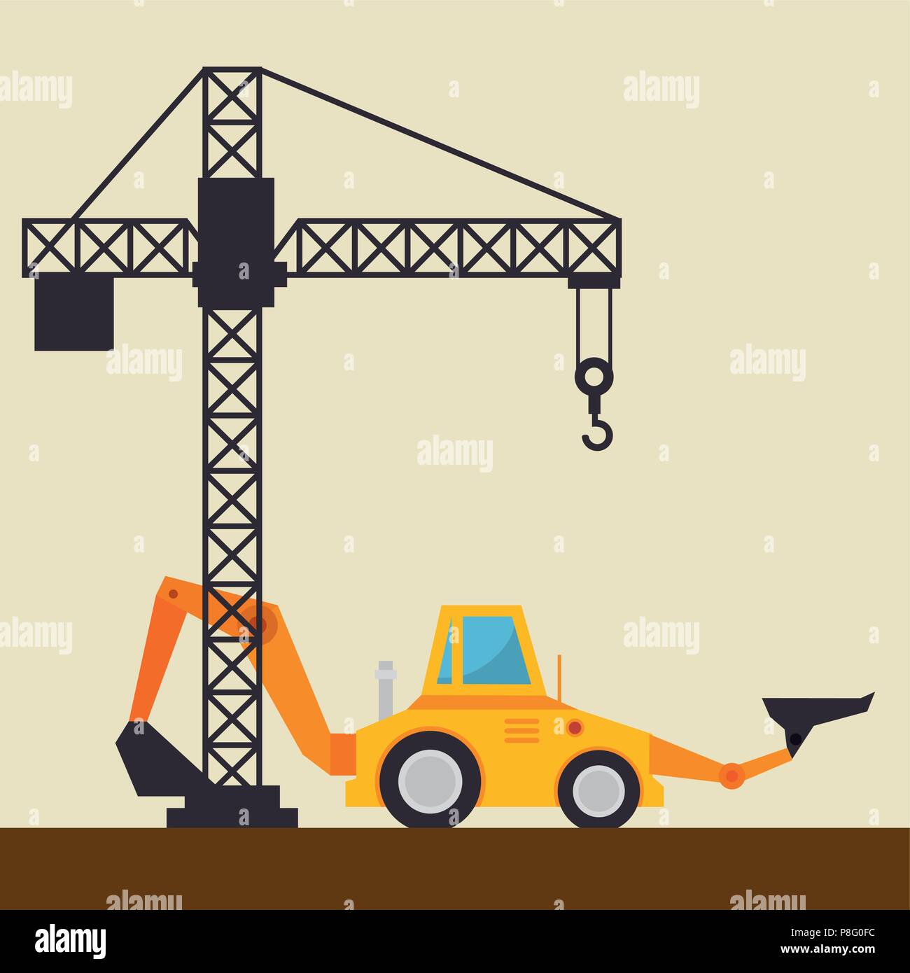 Crane setting Stock Vector Images - Alamy