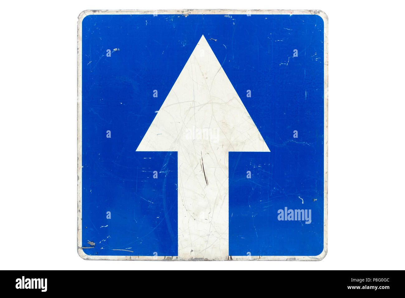Square road sign 'One-way street' isolated on white Stock Photo - Alamy