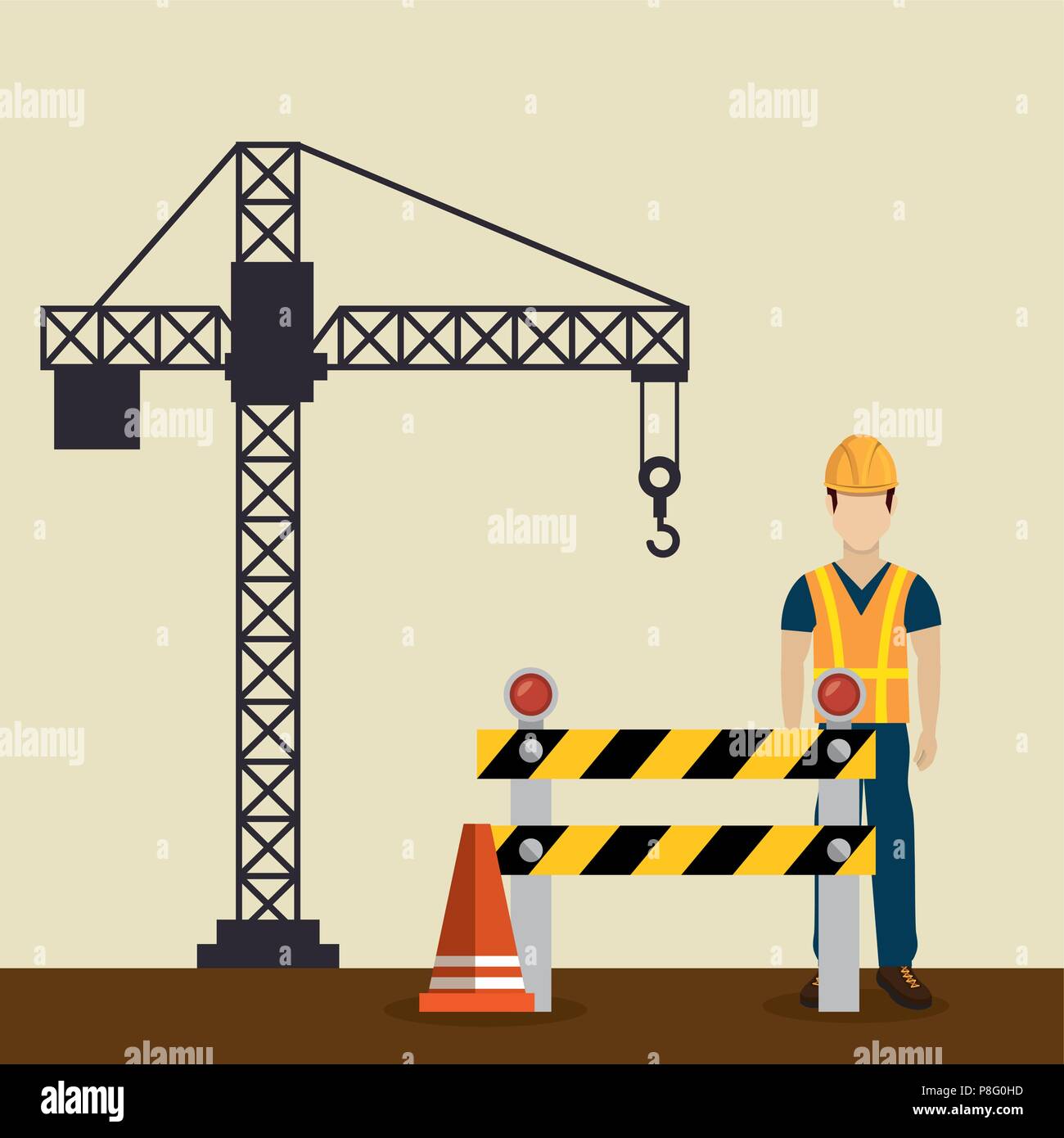 construction worker with under construction icons Stock Vector Image ...