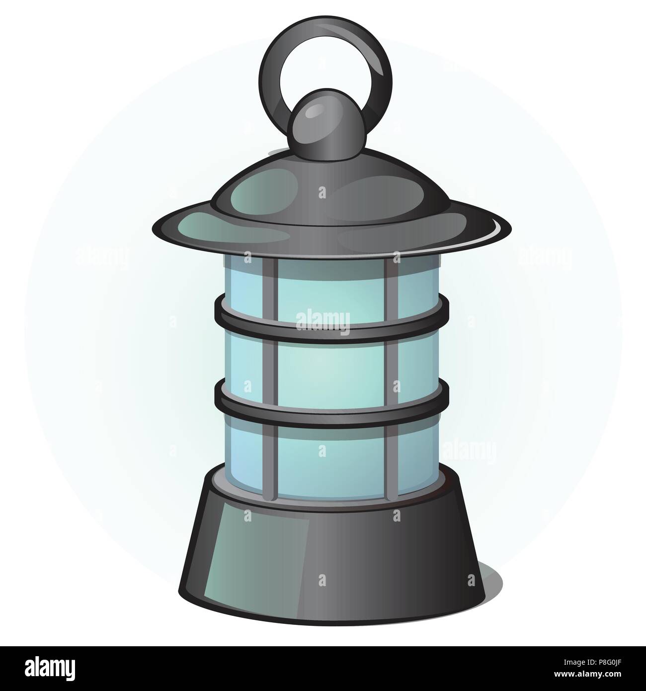 Outdoor hanging lantern in retro style isolated on a white background ...