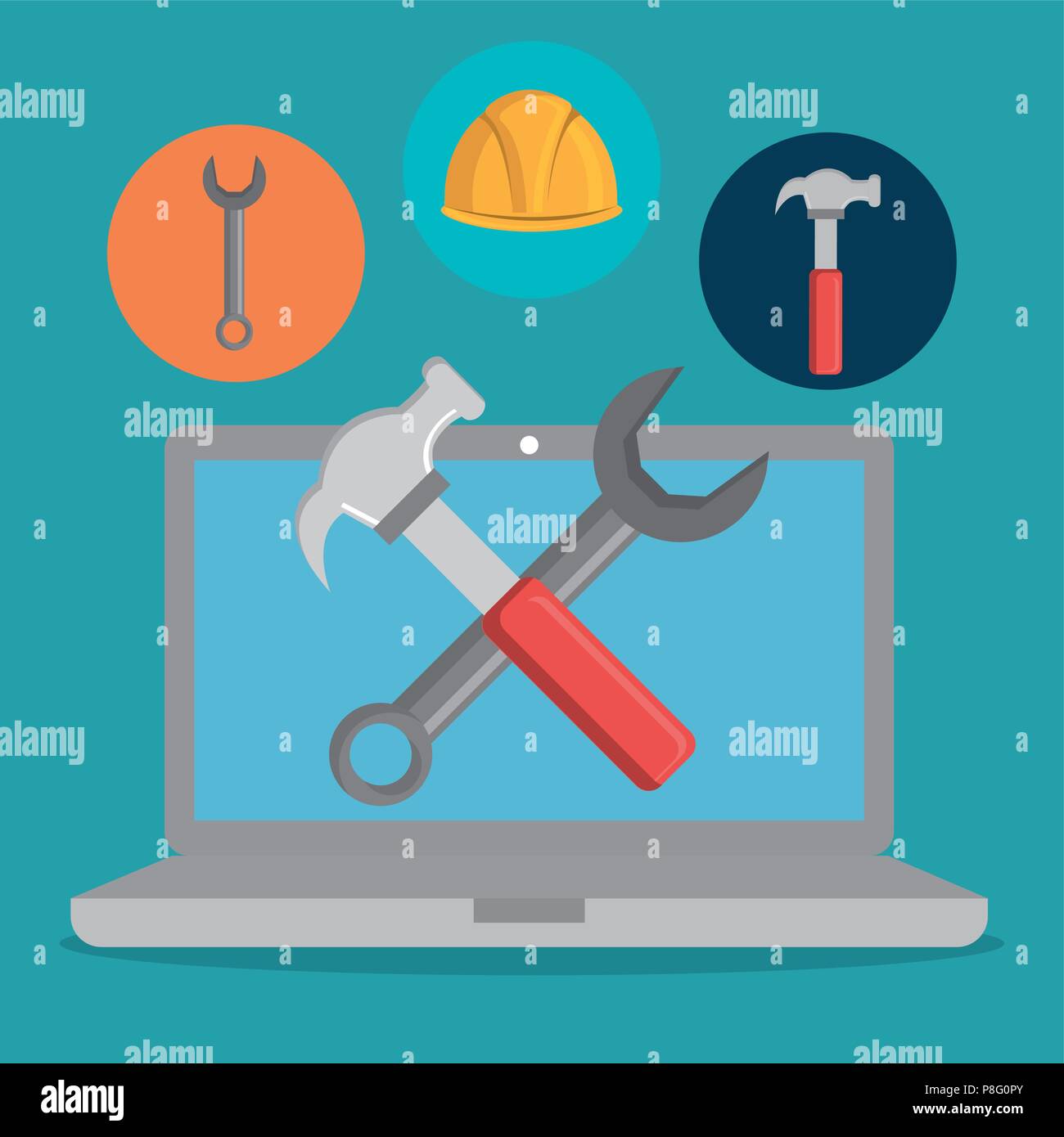 Under process Stock Vector Images - Alamy