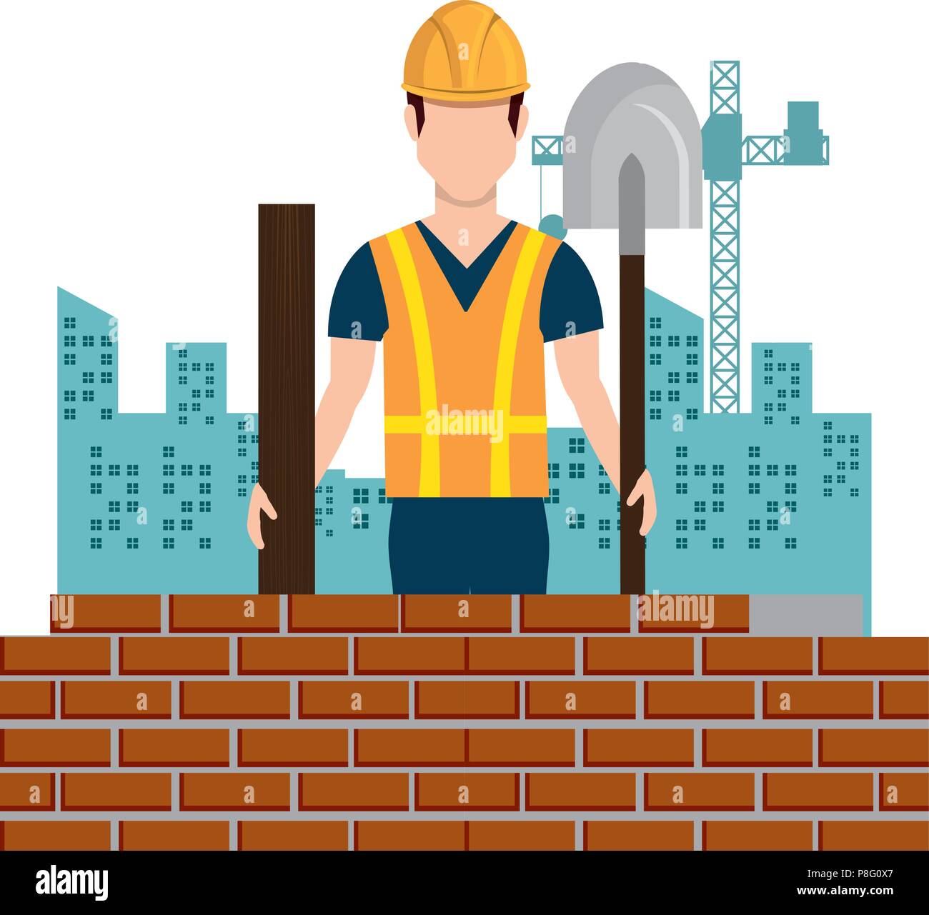 construction worker with under construction icons Stock Vector Image ...
