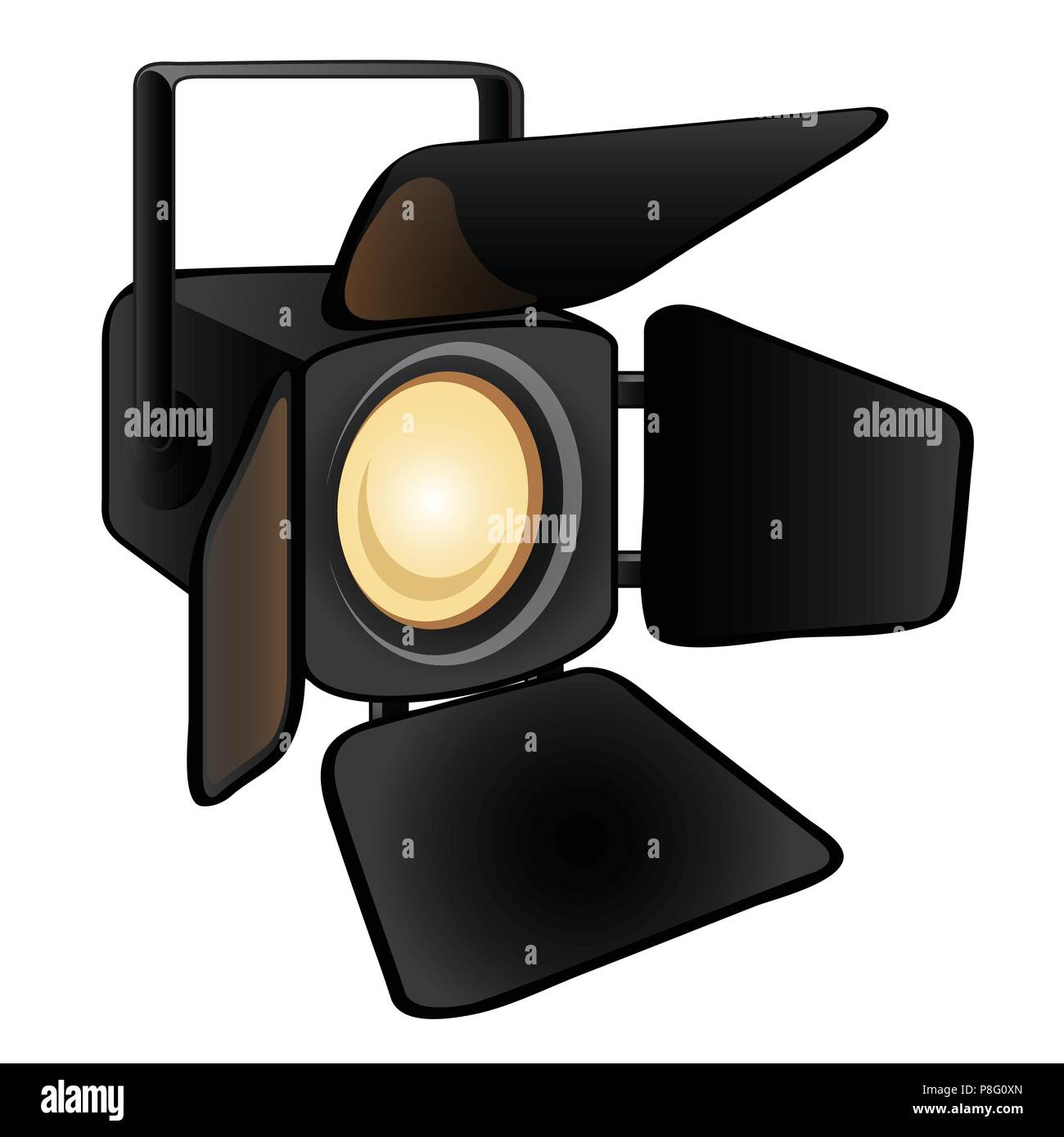 Shining stage light isolated on a white background. Studio lighting ...