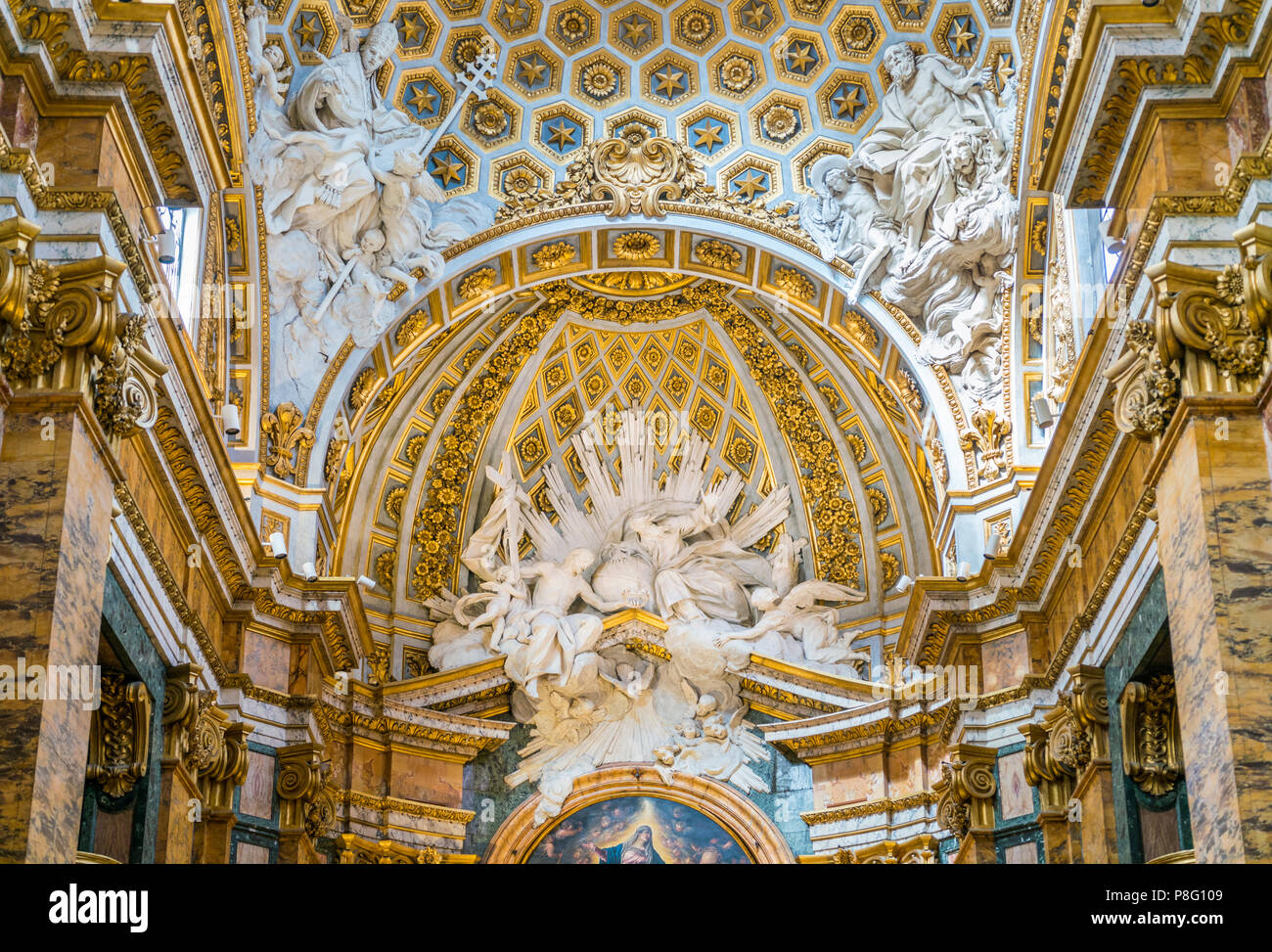 Detail from the apse in the Church of Saint Louis of the French in Rome ...