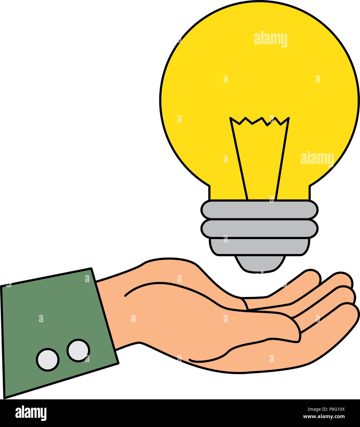 hand with bulb light energy Stock Vector Image & Art - Alamy