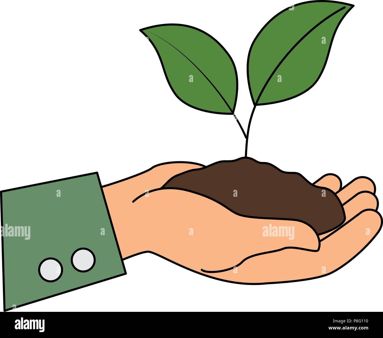 hands lifting plant and ground ecology Stock Vector Image & Art - Alamy