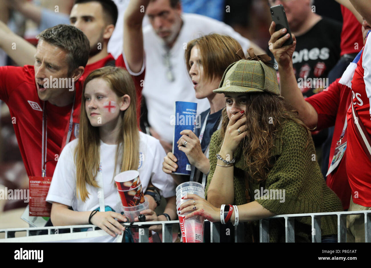 England fans look dejected after the FIFA World Cup, Semi Final match ...