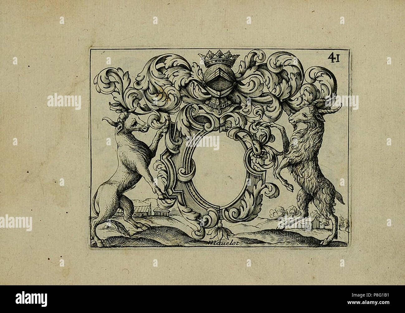 vintage heraldry illustration Stock Photo - Alamy