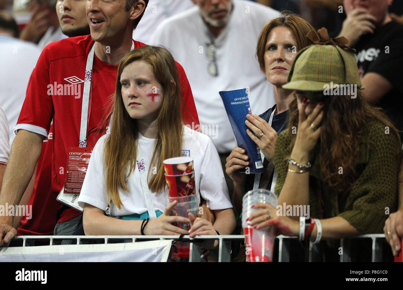 England fans look dejected after the FIFA World Cup, Semi Final match ...