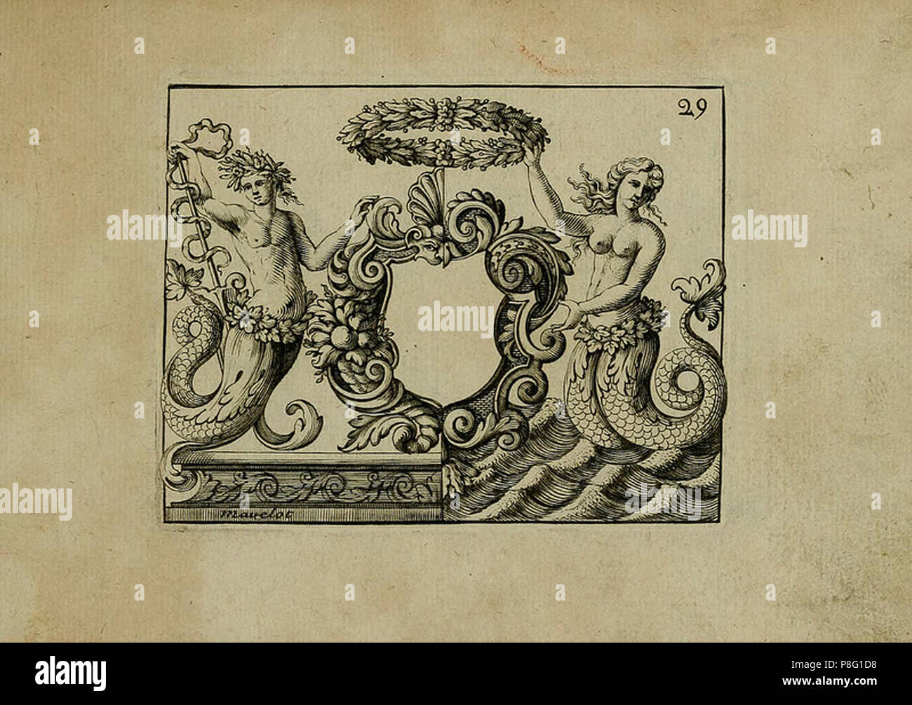 vintage heraldry illustration Stock Photo - Alamy