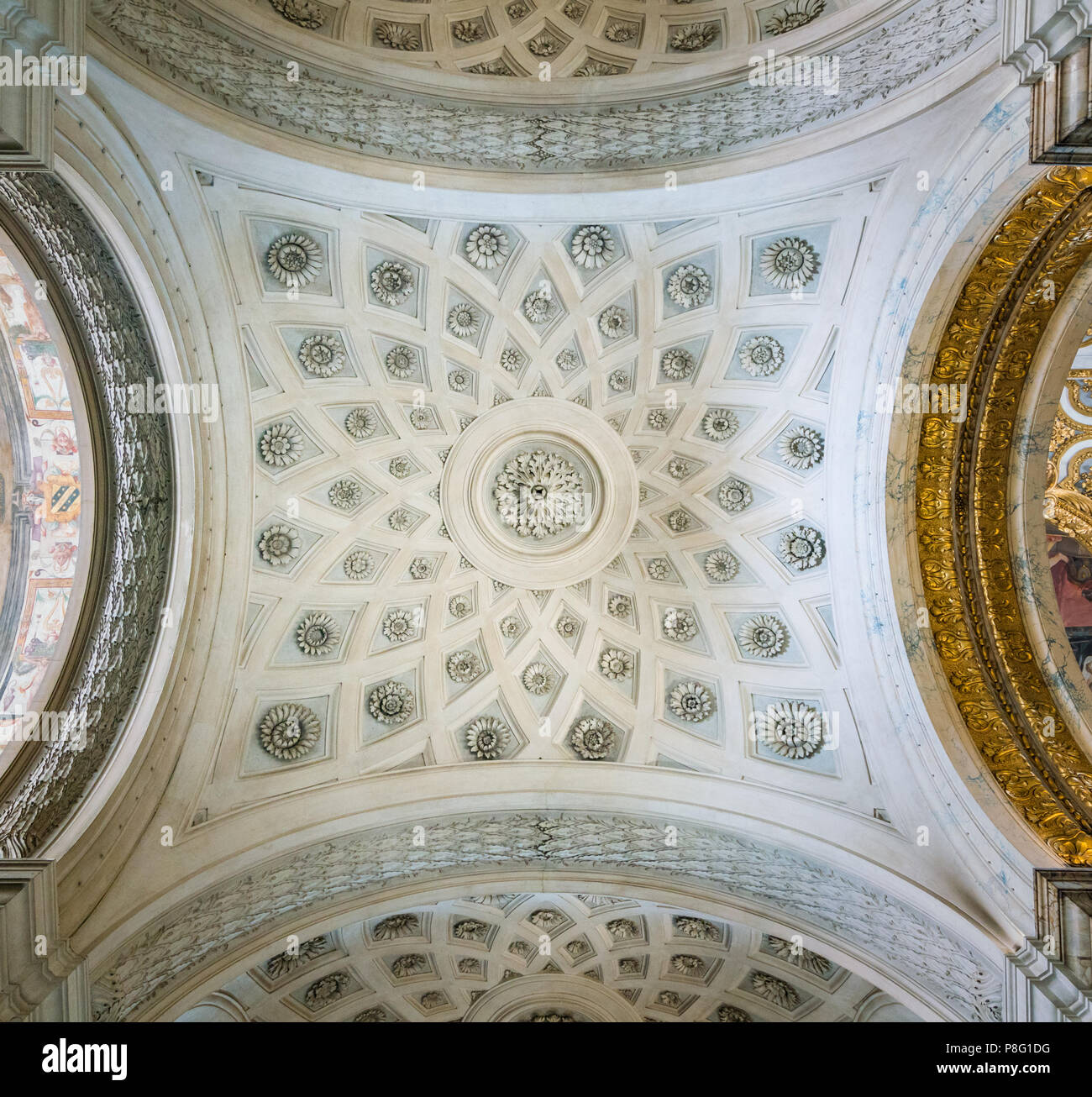 Dome in the side naves of the Church of Saint Louis of the French in ...