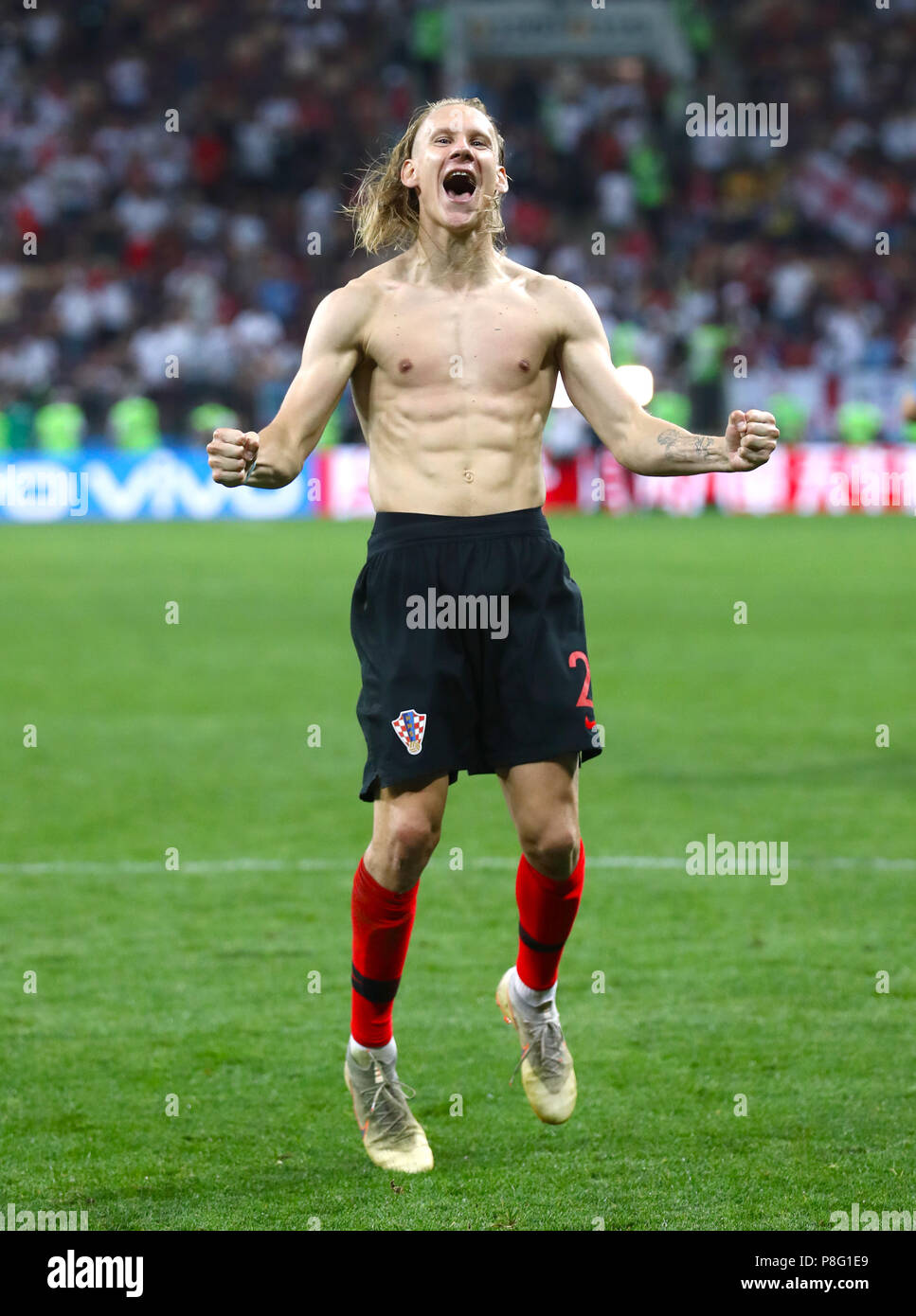 Croatia's Domagoj Vida celebrates after his side win the FIFA World Cup ...