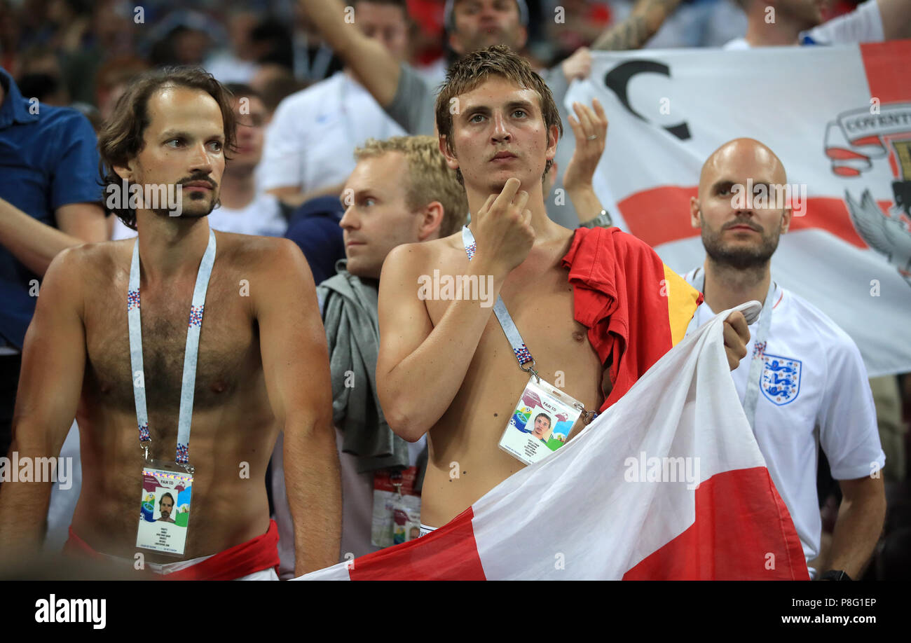 England fans look dejected after the FIFA World Cup, Semi Final match ...