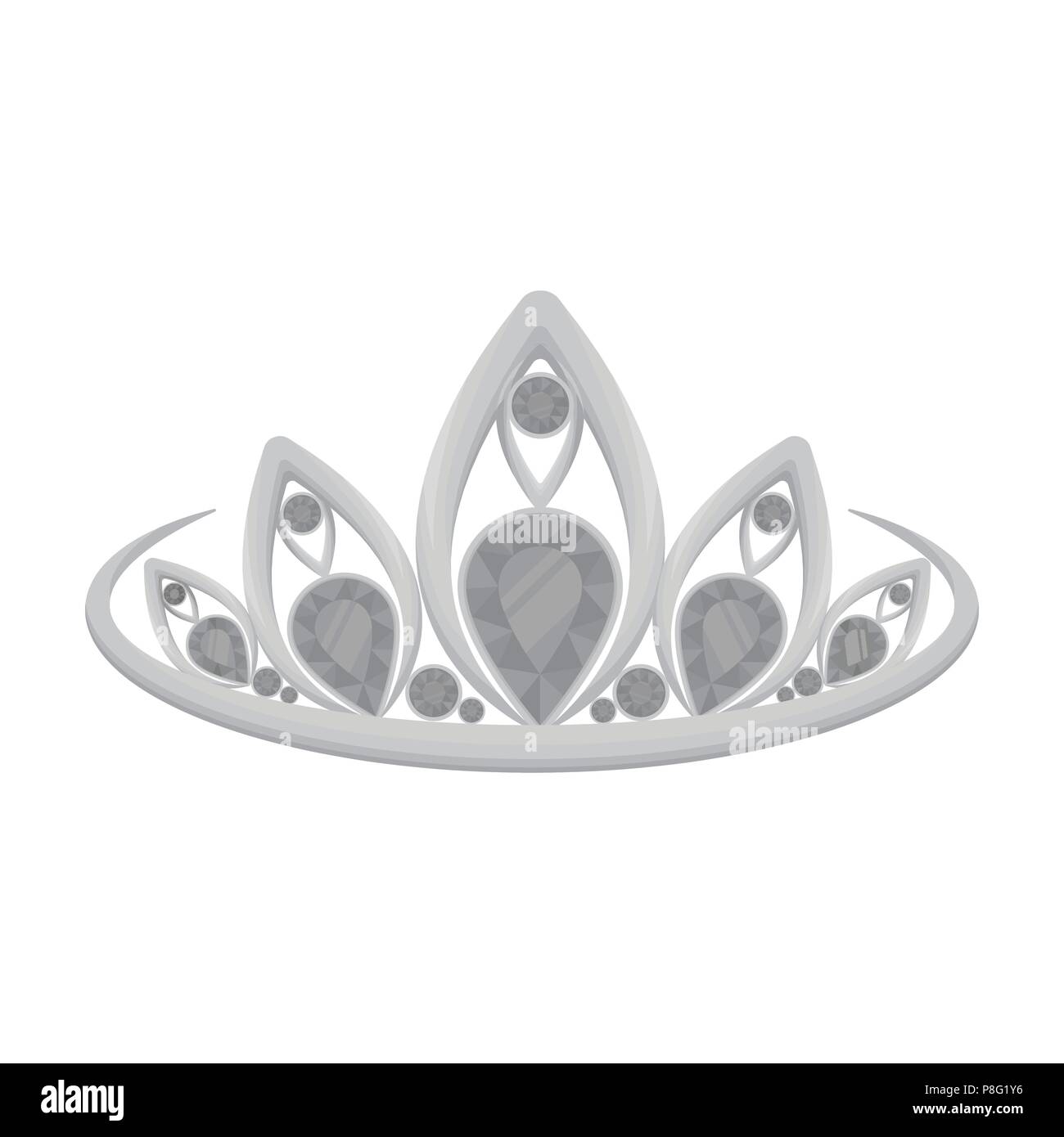 Diadem icon in monochrome style isolated on white background. Jewelry ...