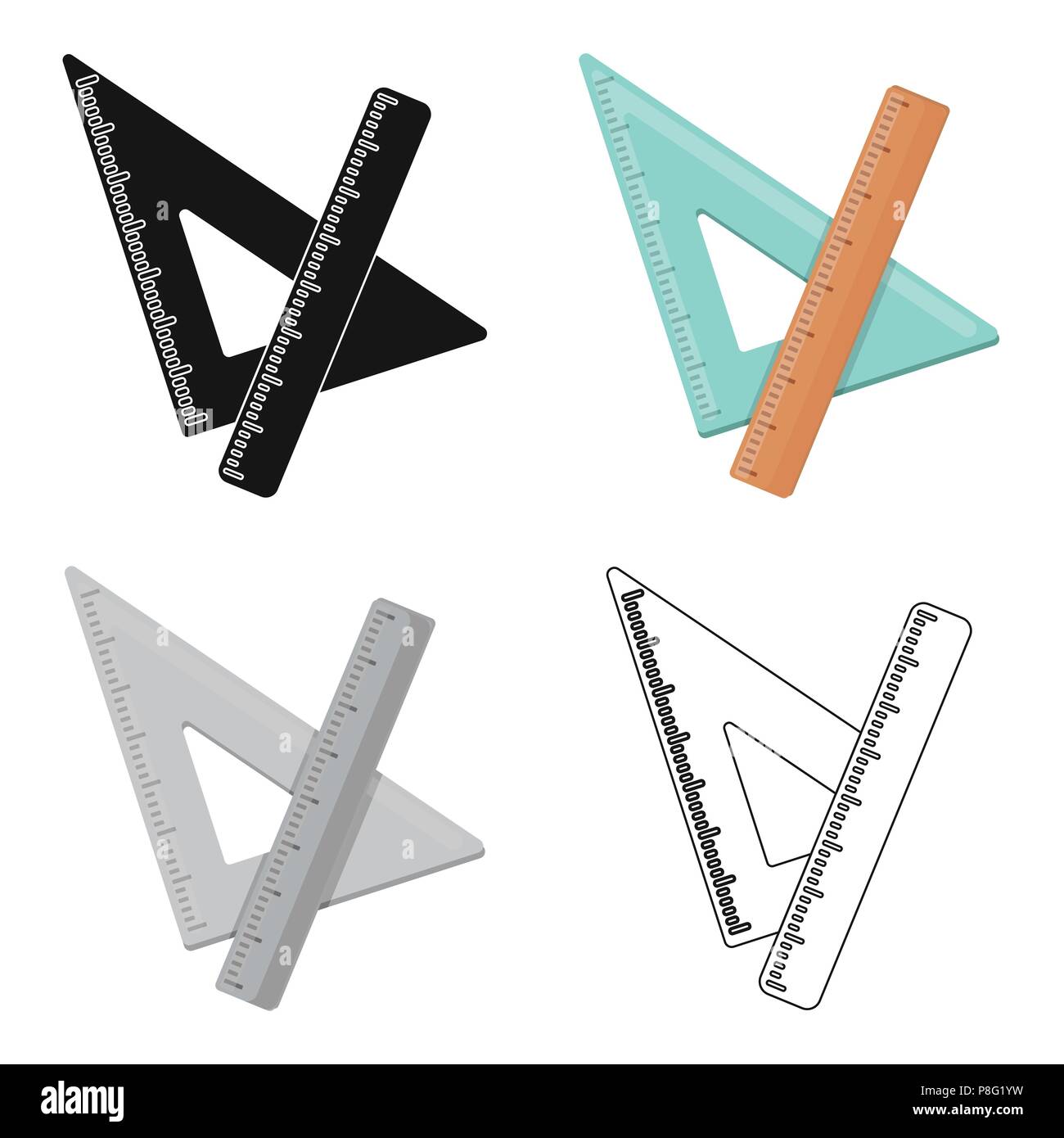 Ruler and triangle. Devices for school drawing.School And Education ...