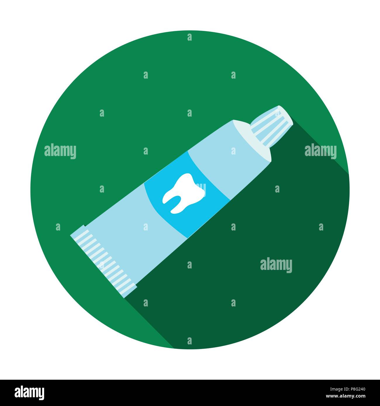 Tube of toothpaste icon in flat style isolated on white background ...