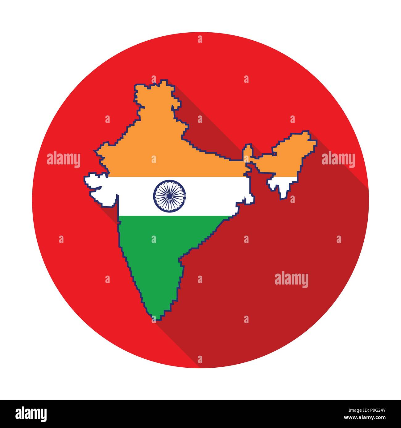 Indian territory icon in flat style isolated on white background. India ...