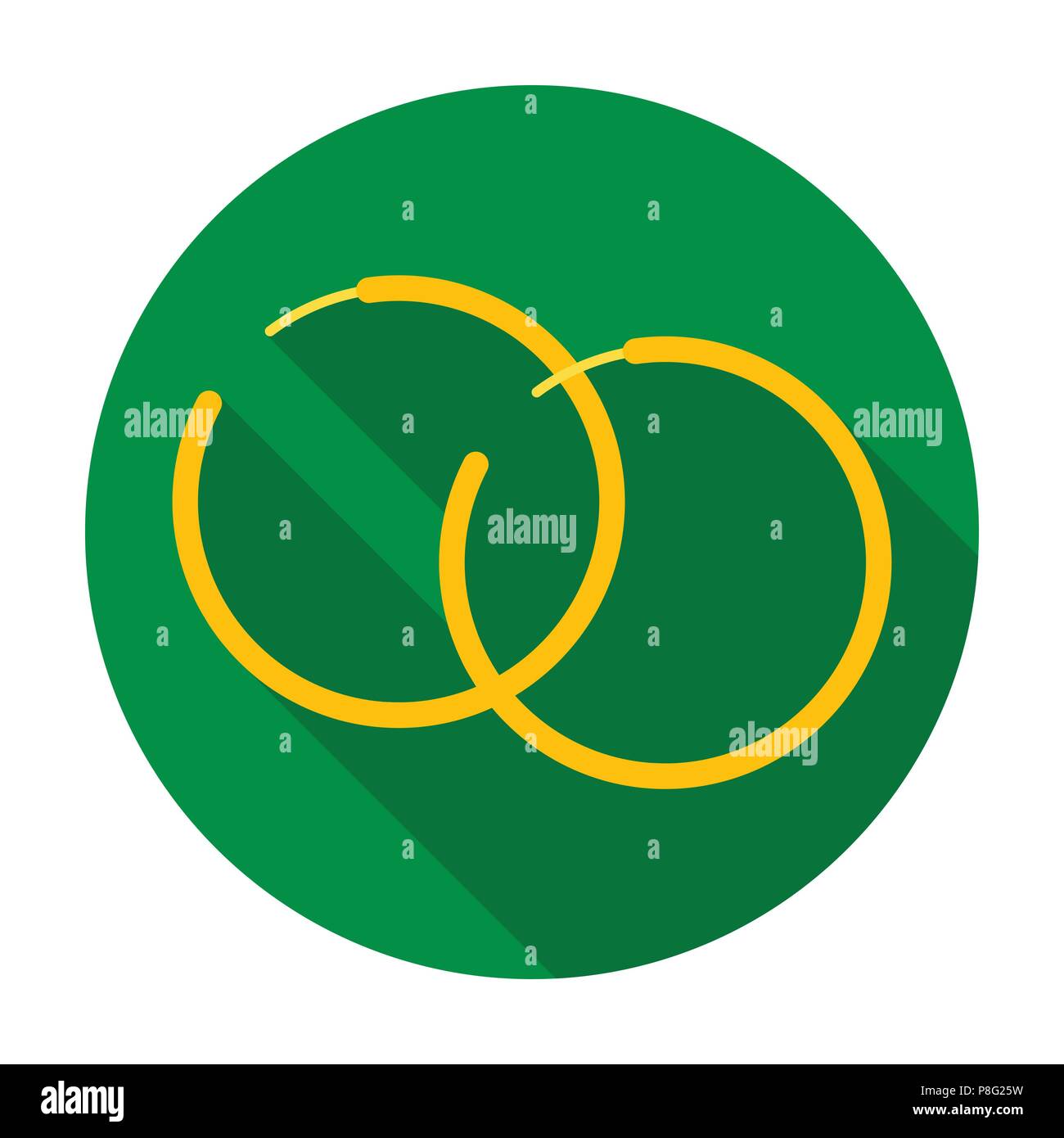 Hoop earrings icon in flat style isolated on white background. Jewelry ...